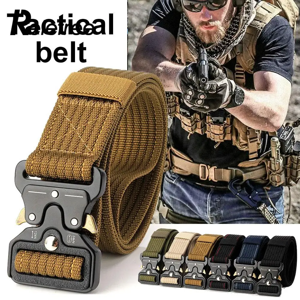 Tactical Belt Outdoor Zinc Alloy Buckle Adjustable Outside Durability ...