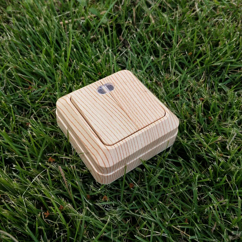 Light switch two gang switch with indicator Wood Color European Light ...
