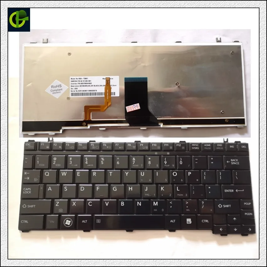 Teclado en inglés para ordenador portátil Toshiba Satellite E206 E200 ...