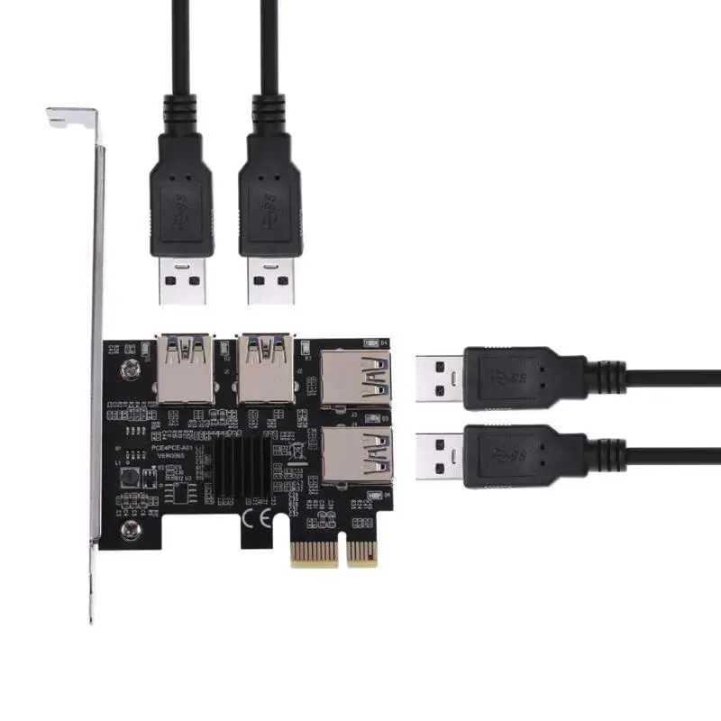 מוצר - NEW add on card PCIe 1 to 4 PCI express 16X slots Riser Card PCI ...