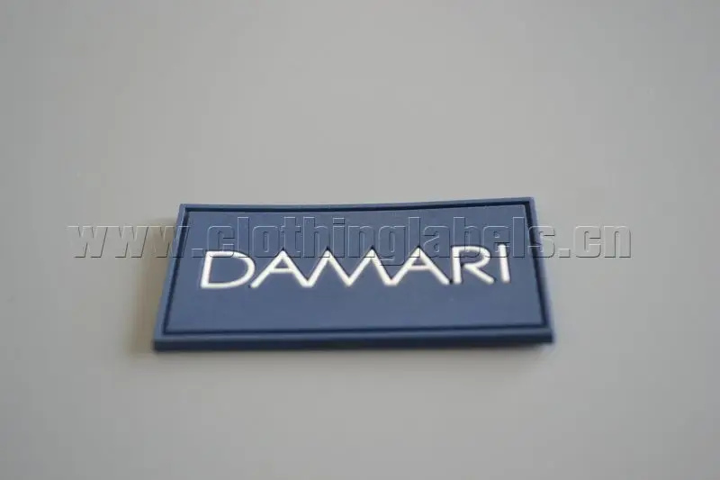 PVC label brand label sew in fabric, debossed/engraved logo as custom ...