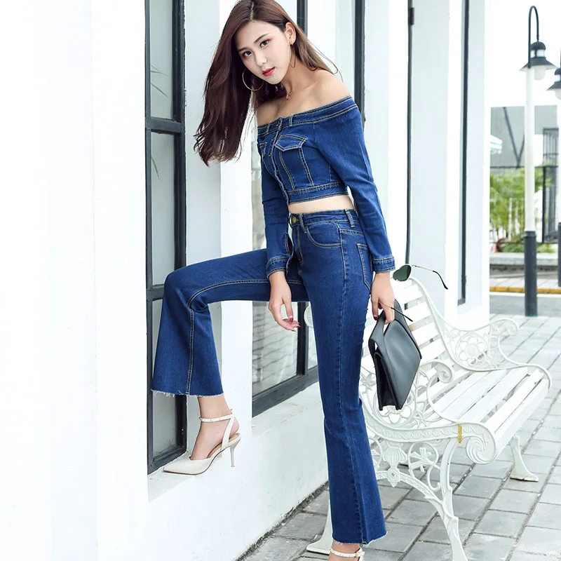 New Fashion Runway 2017 Designer Suit Set Womens Off The Shoulder Sexy