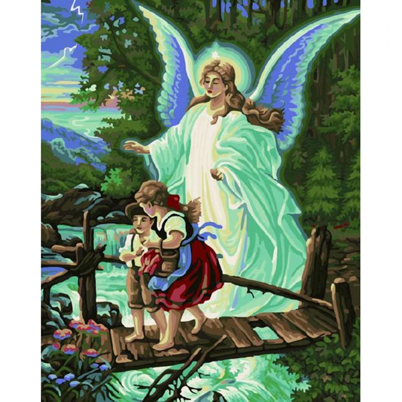 angel Coloring by numbers 2017 DIY Oil Painting By Numbers Painting On ...