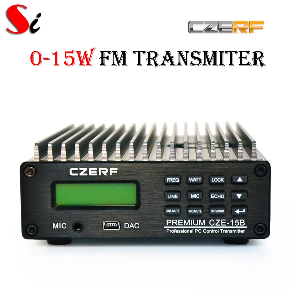 CZE-15B 0W-15W Professionele Pc Control Pll Fm-zender Radio-uitzending