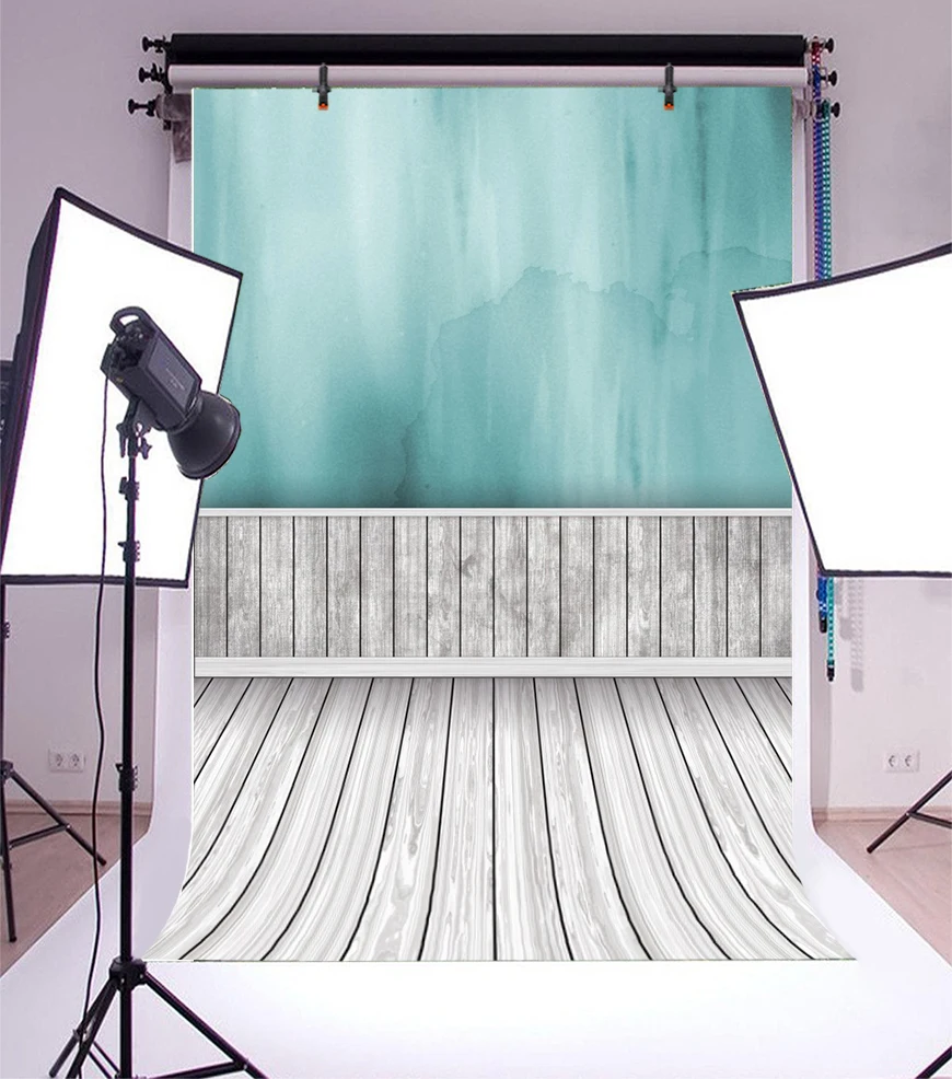 Laeacco Gradient Solid Color Wooden Floor Portrait Photography ...