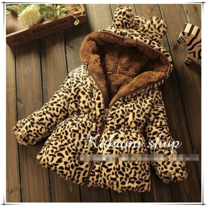 winter children outerwear new leopard coat baby girls boys thicker ...