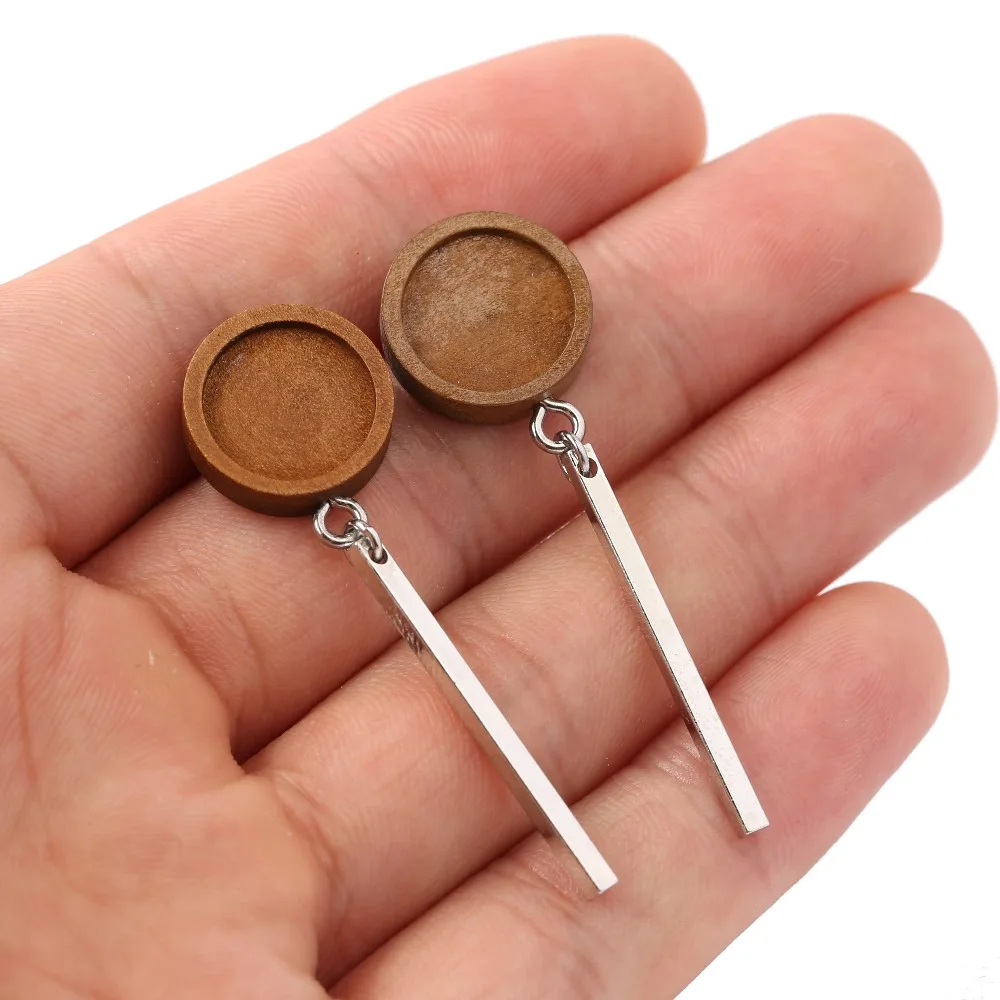 reidgaller-5pairs-12mm-round-cabochon-wood-earring-base-blanks-with ...