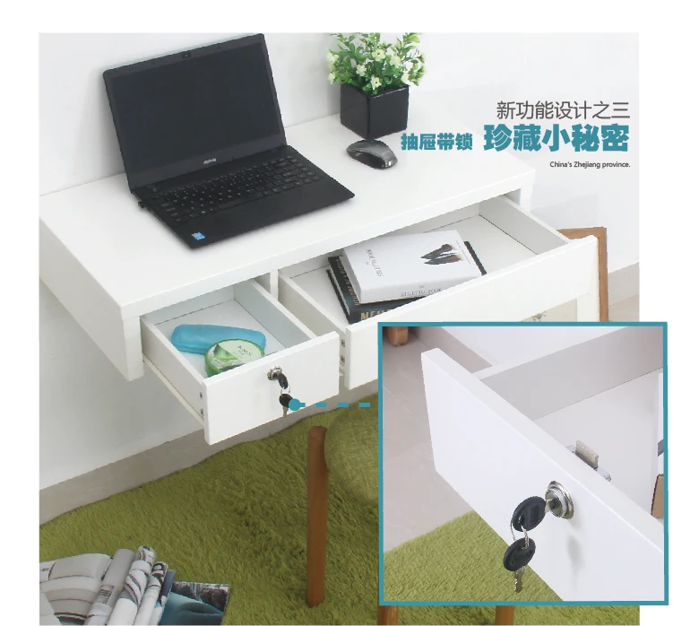 מוצר - Painting hanging computer desk. The walls of the small drawer ...