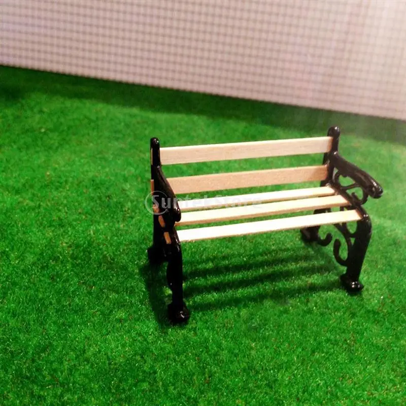 Mini Bench Model 1:24 Dollhouse Miniature Furniture Garden/Village ...