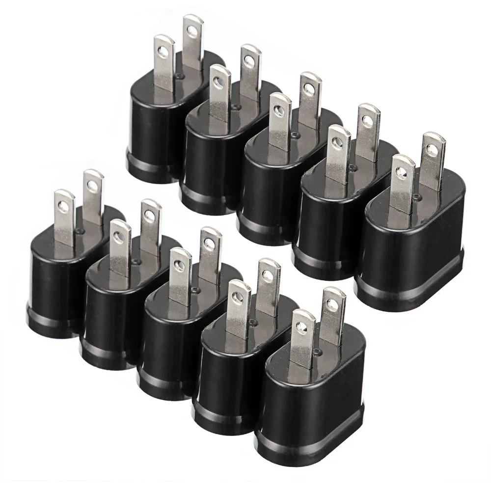 50 pcs white /black Plug adapter! White EU to AMERICAN USA US Travel ...