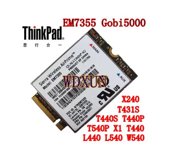 시에라 무선 Airprime Em7355 Qualcom Gobi5000 Ngff 4g Lte 모듈 용 Lenovo X240 ...