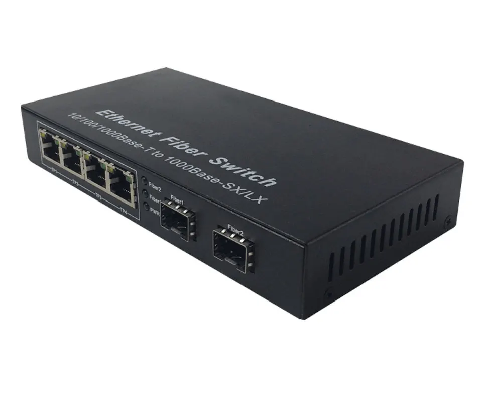 Wholesale-2 Sfp Slot Fiber Optical Gigabit Switch Sfp to 4 Rj45 UTP ...