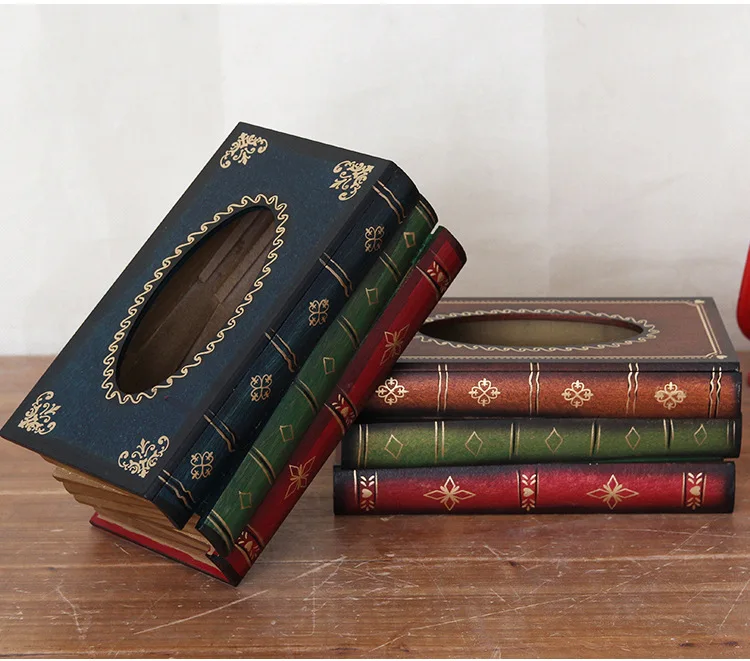 1PC New Retro Continental Books Tissue Box Cassic Book Shape Home ...