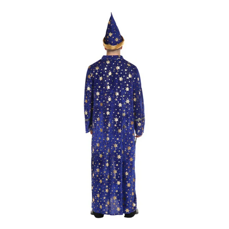 Halloween Magician Costumes Adult Men Magic Robe Gown Wizard Costume ...