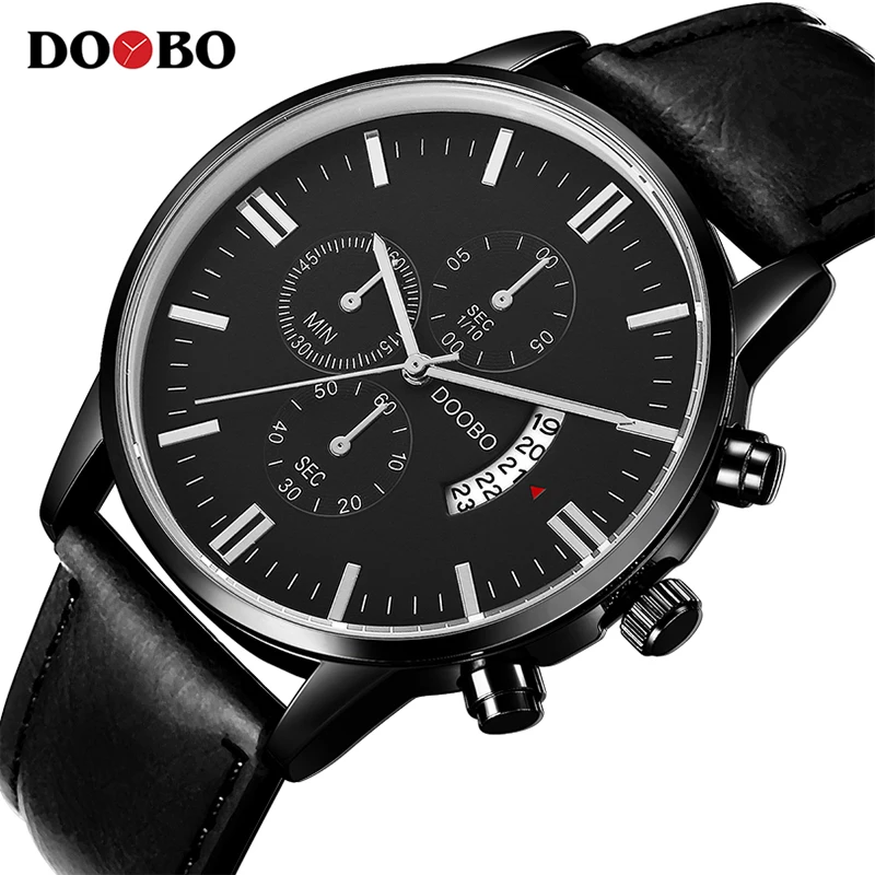 DOOBO relojes para hombre Top marca de lujo correa de cuero reloj de ...