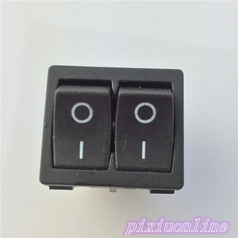1pc J103y Double Rocker Switch With 6 Foot Black Plastic Material For ...