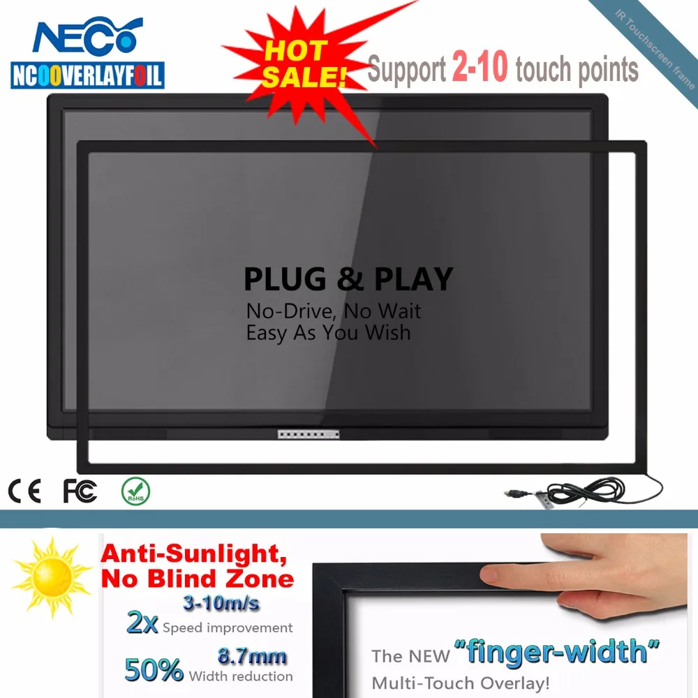 Low Price! 10 Touch Points 60" Ir Touch Screen Frame / Multi-touch ...