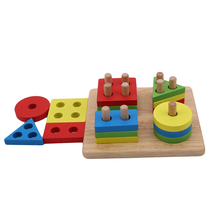 Aliexpress.com : Buy Wooden Blocks Four Column Shape Matching Geometry ...