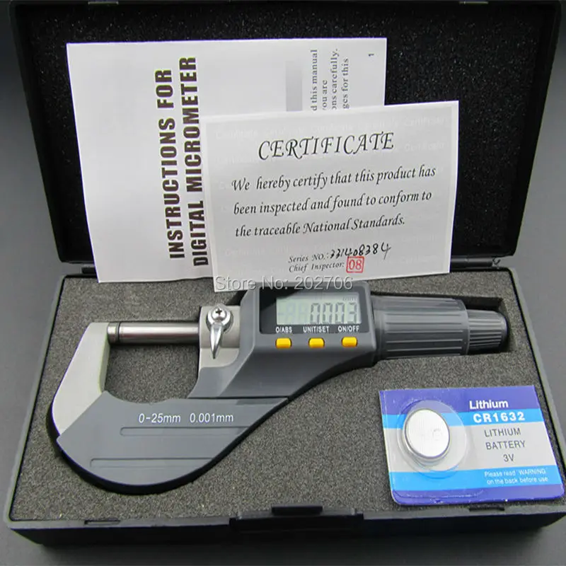 High quality 0 25mm Micron Digital outside Micrometer Electronic ...