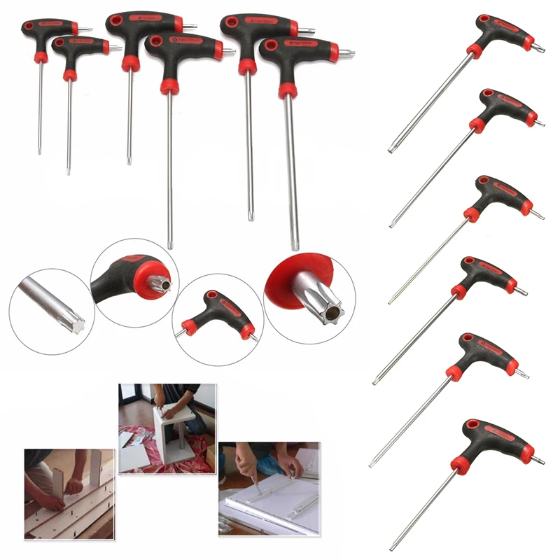 1pc-T10-15-20-25-30-40-T-Handle-Grip-Torx-Hex-Screwdriver-Allen-Key ...