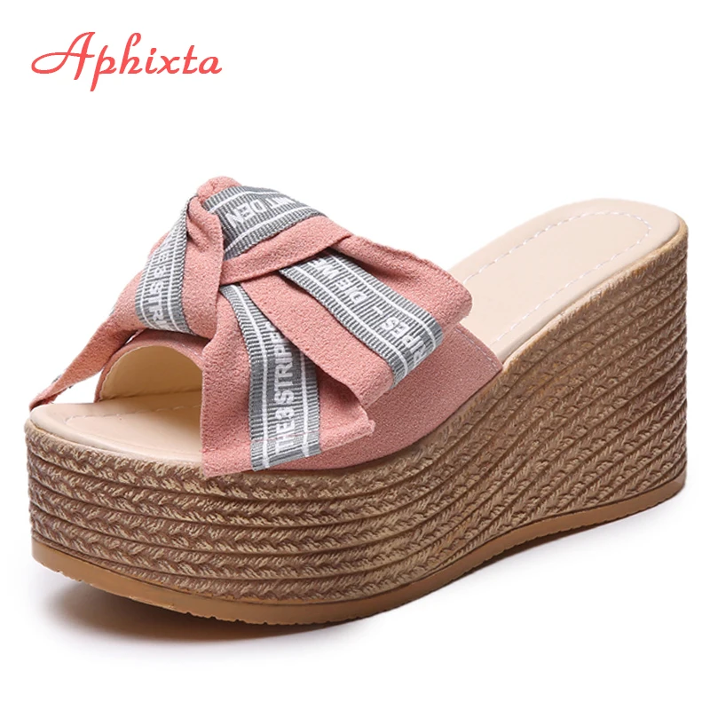 Buy Aphixta Platform Wedge Slippers Women Outside