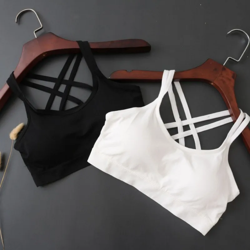 1pc Women Lingerie Back Cross Strap Steelless Ring Quick drying Running ...