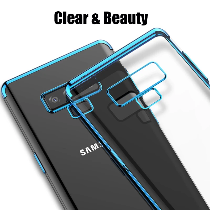 For Samsung Galaxy Note 9 Case S20 Plus Plating Soft Clear Tpu Back ...