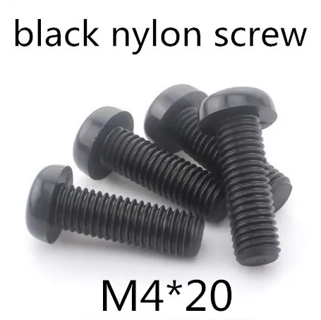 100pcs M4 x 20 M4 nylon series Plastic head screw black bolt pan head ...