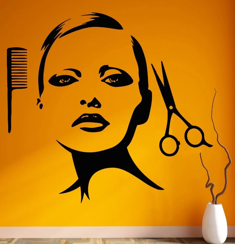 Wall Stickers Vinyl Decal Beauty Hair Salon Spa Barbershop Girl Decor