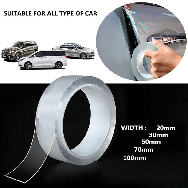 Car Sticker Protector Strip Transparent Film Body Nano Velcro Car Door ...