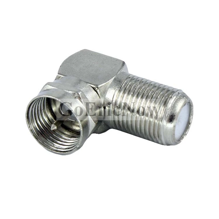 150 pcs 90 Degree Right Angle Gold F RG6 RG59 Coaxial Coax Connector ...