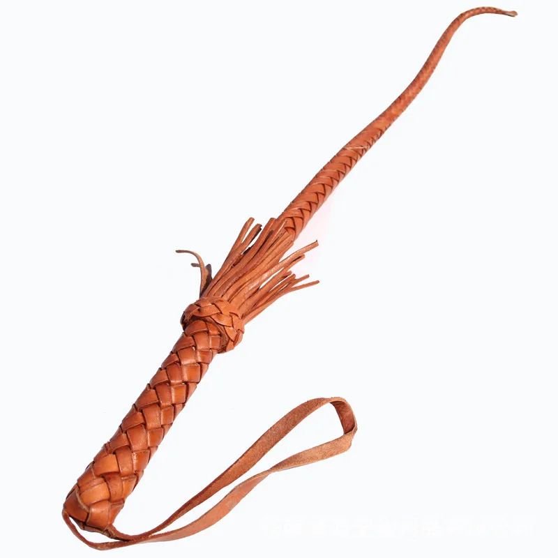 79CM Genuine Bull Leather Hand Made Braided Riding Whips Western Horse ...