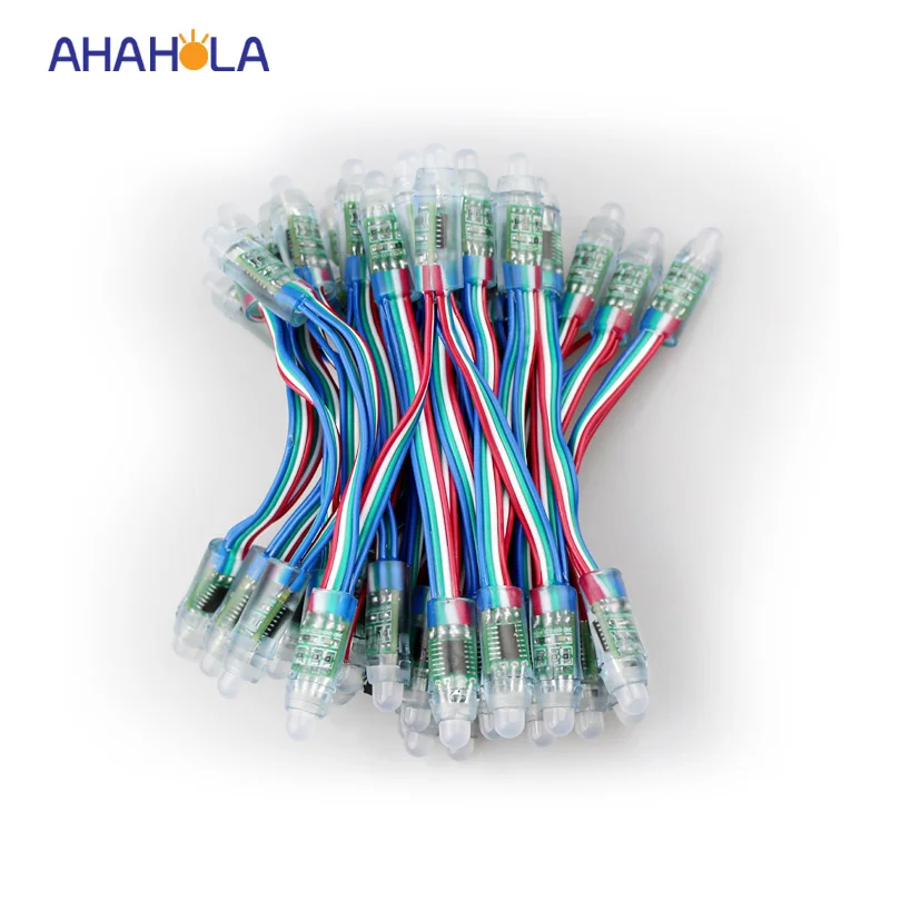 Купить 12 мм ws2801 пикселей модуль 50 узел/строка 5 в ws2801 pixel RGB ...