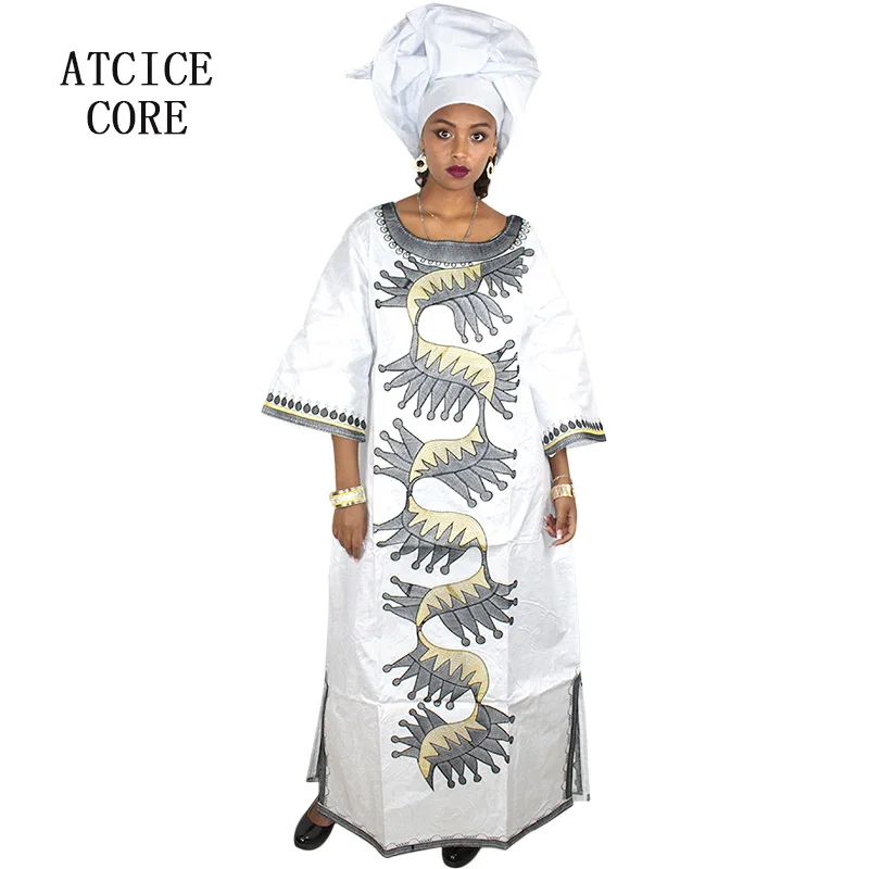 Vestidos africanos para las mujeres moda diseño del bordado del Bazin del nuevo diseño africano ...