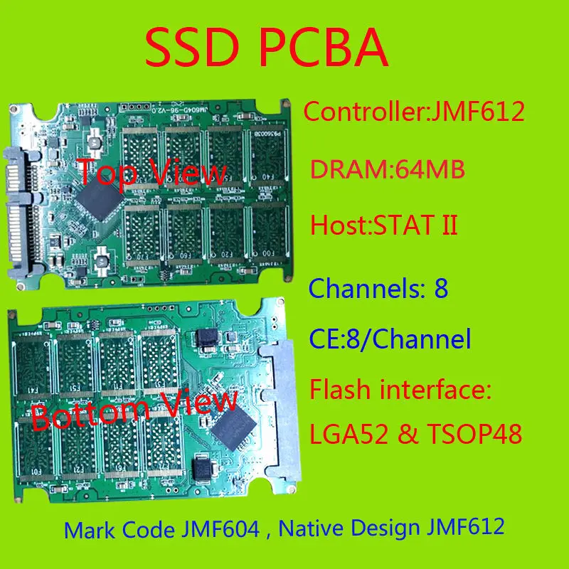 Ssd Pcba ,jmf612/jmf604 Controller,diy Ssd , Sata3gb/s Interface Ssd ...