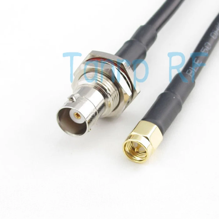 ¡Envío gratis! 3 pies RG58 cable de extensión 100CM BNC hembra tuerca mampara a SMA maleRF ...
