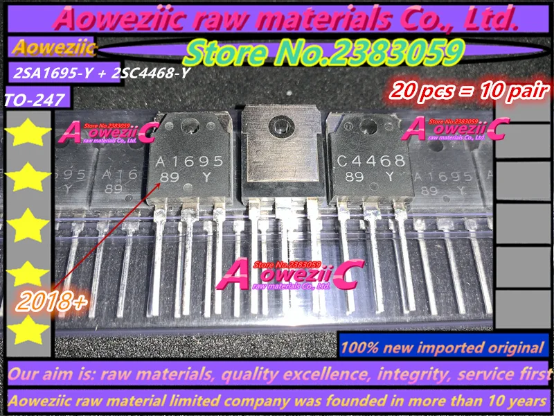 Aoweziic 2018+ 100%new imported original 2SA1695 Y 2SC4468 Y 2SA1695 2SC4468 A1695 C4468 TO 247 ...