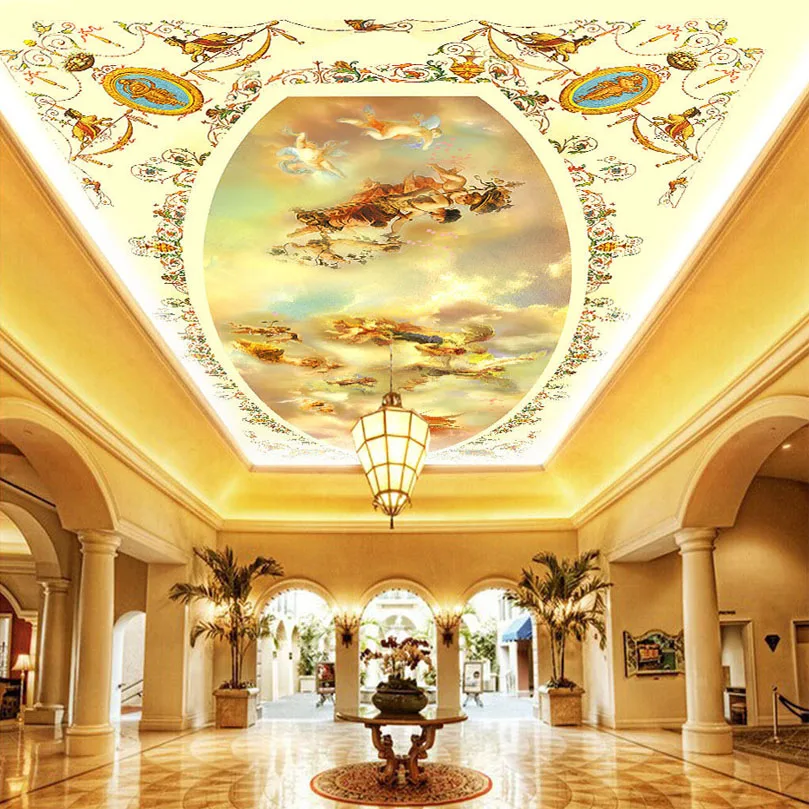 Custom Hand Painted Angel Wall Painting Mural Suspended Ceilings ...