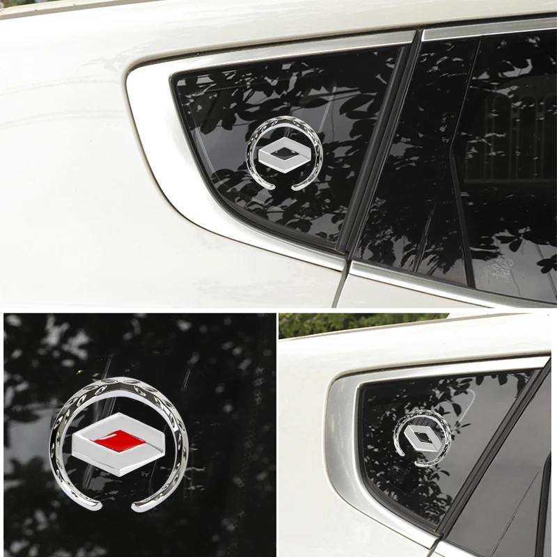 3D Metal Car window Emblem Badge Sticker Decal For Renault 2 Button ...