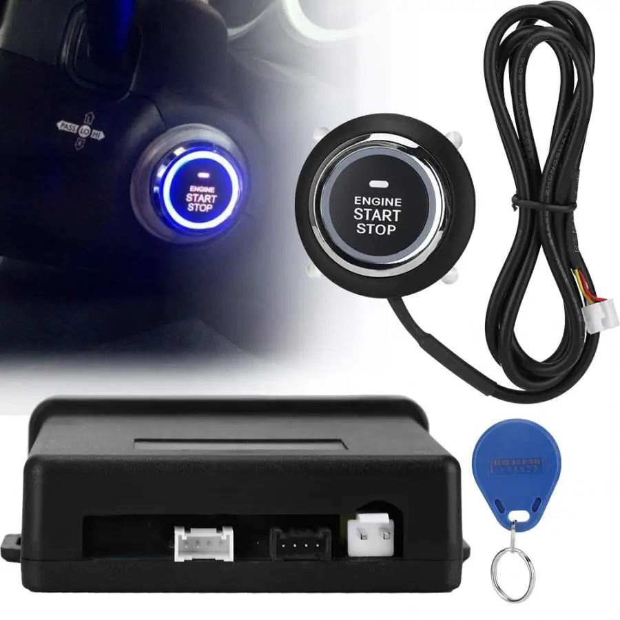 Car Engine Smart Start Button, 3-5CM Push Start Stop Anti-theft Alarm ...