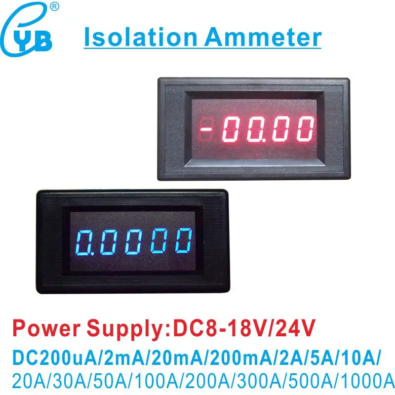 YB5145Ai DC Isolated Current Meter Amp Panel Meter 0.4'' LED Digital ...