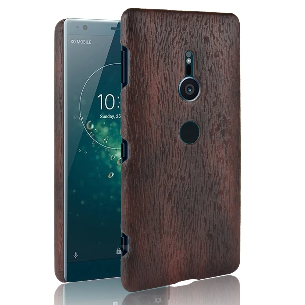 For Sony Xperia XZ2 XZ2 Compact Case Slim Wood Pattern Texture PU ...