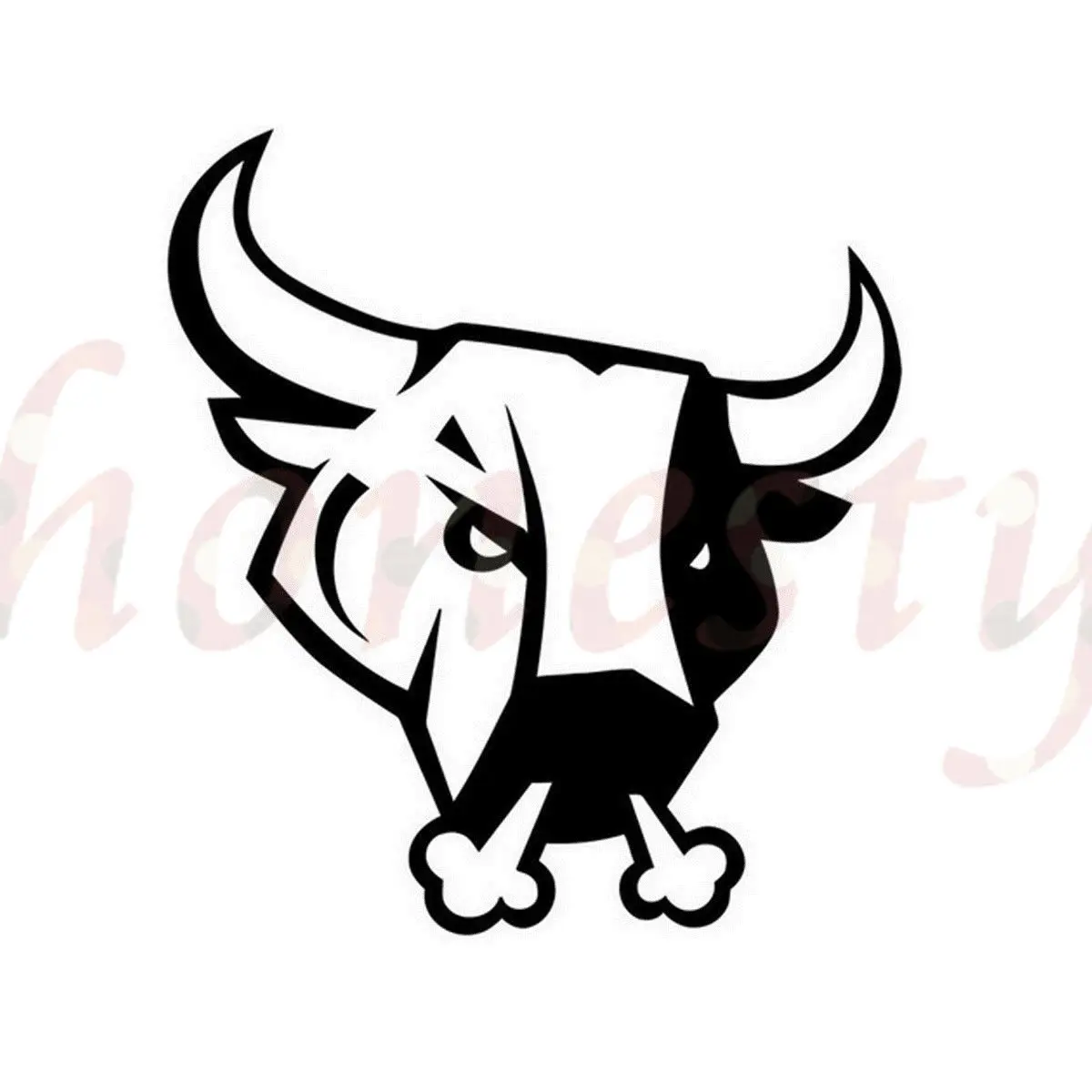 Angry Crazy Bull Cow Head Car Stickers Window Glass Laptop Wall Door ...
