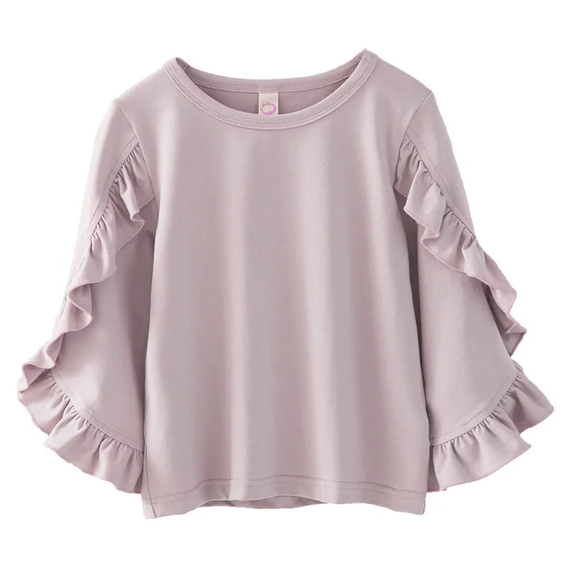 New Girls Shirt Full Sleeve Ruffes Kids Girl Tops Autumn Elegant Tee ...