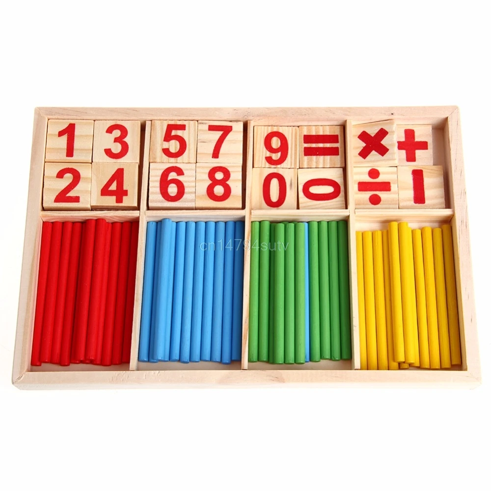 Math Manipulatives Wooden Counting Sticks Baby Kids Preschool ...