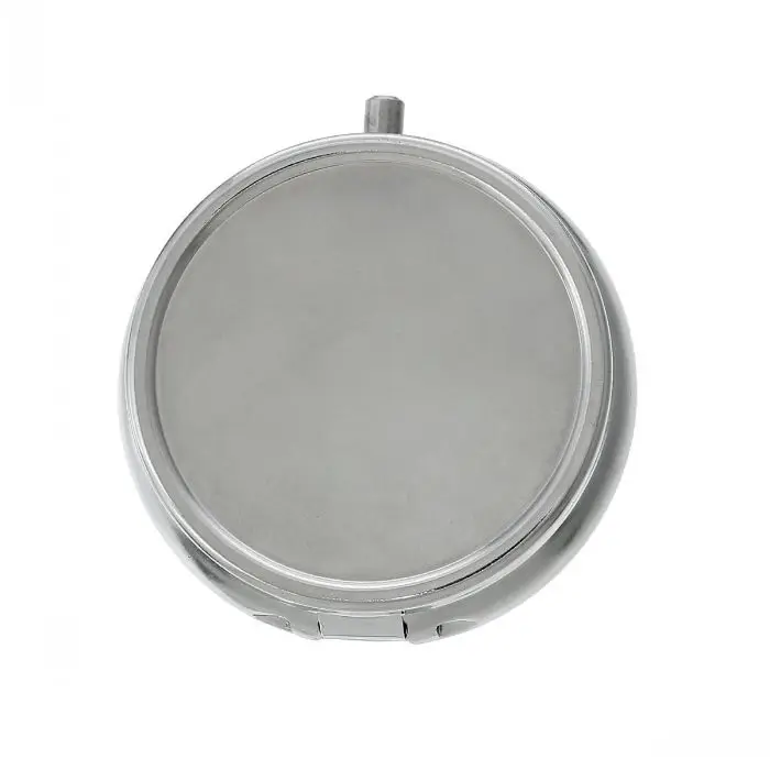 Metal Empty DIY Pill Container Box Storage Round(Can Setting Mirror ...