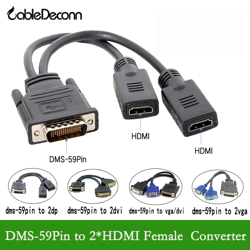 DMS 59Pin macho a Dual Displayport/HDMI/DVI/VGA hembra cable extensor ...
