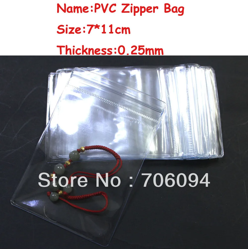 100pcs 7*11cm Pvc Transparent Plastic Bags,pvc Zipper Plastic Bag ...