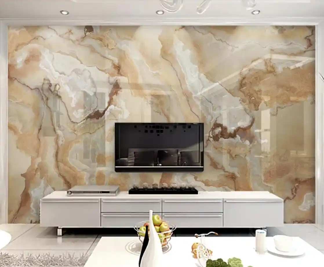 Modern White Marble Wallpaper 3D Wall Mural for TV Background Wall ...