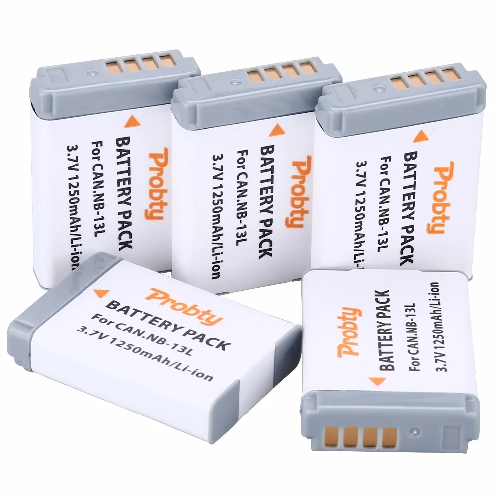 Probty 5Pcs NB 13L NB13L 13L Rechargeable Digital Battery for Canon ...